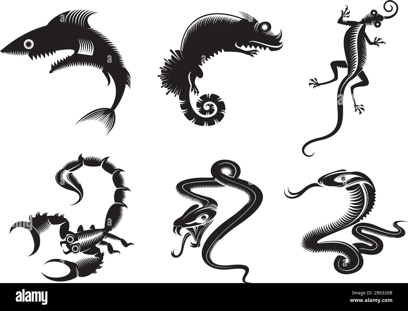 black and white animals pattern design Stock Vector Image & Art - Alamy