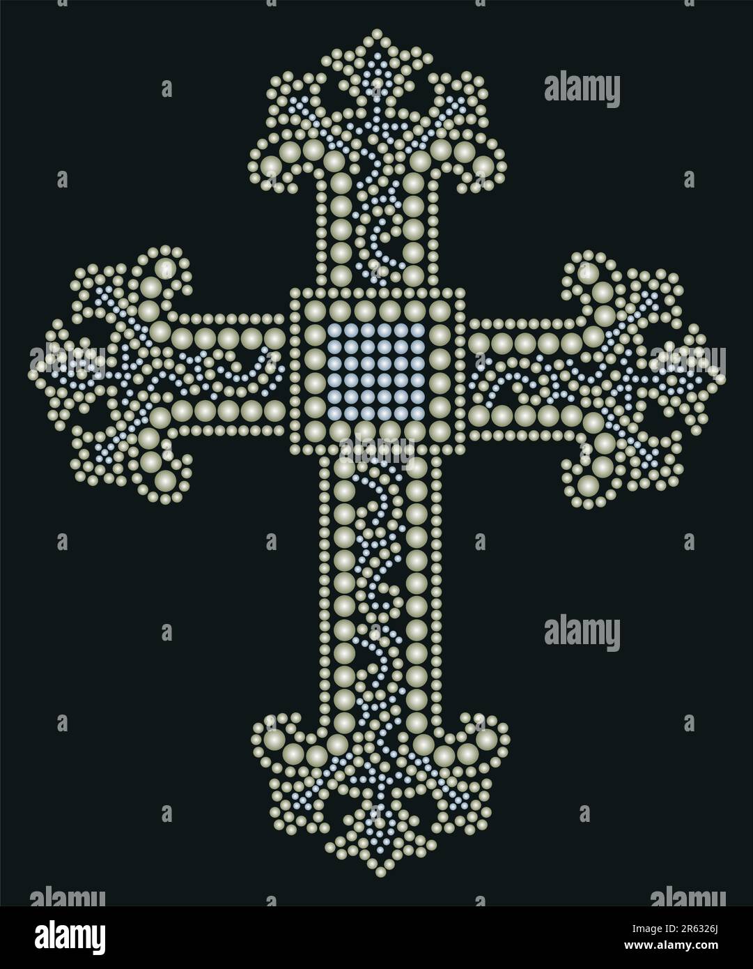 shiny cross stone beaded design Stock Vector Image & Art - Alamy