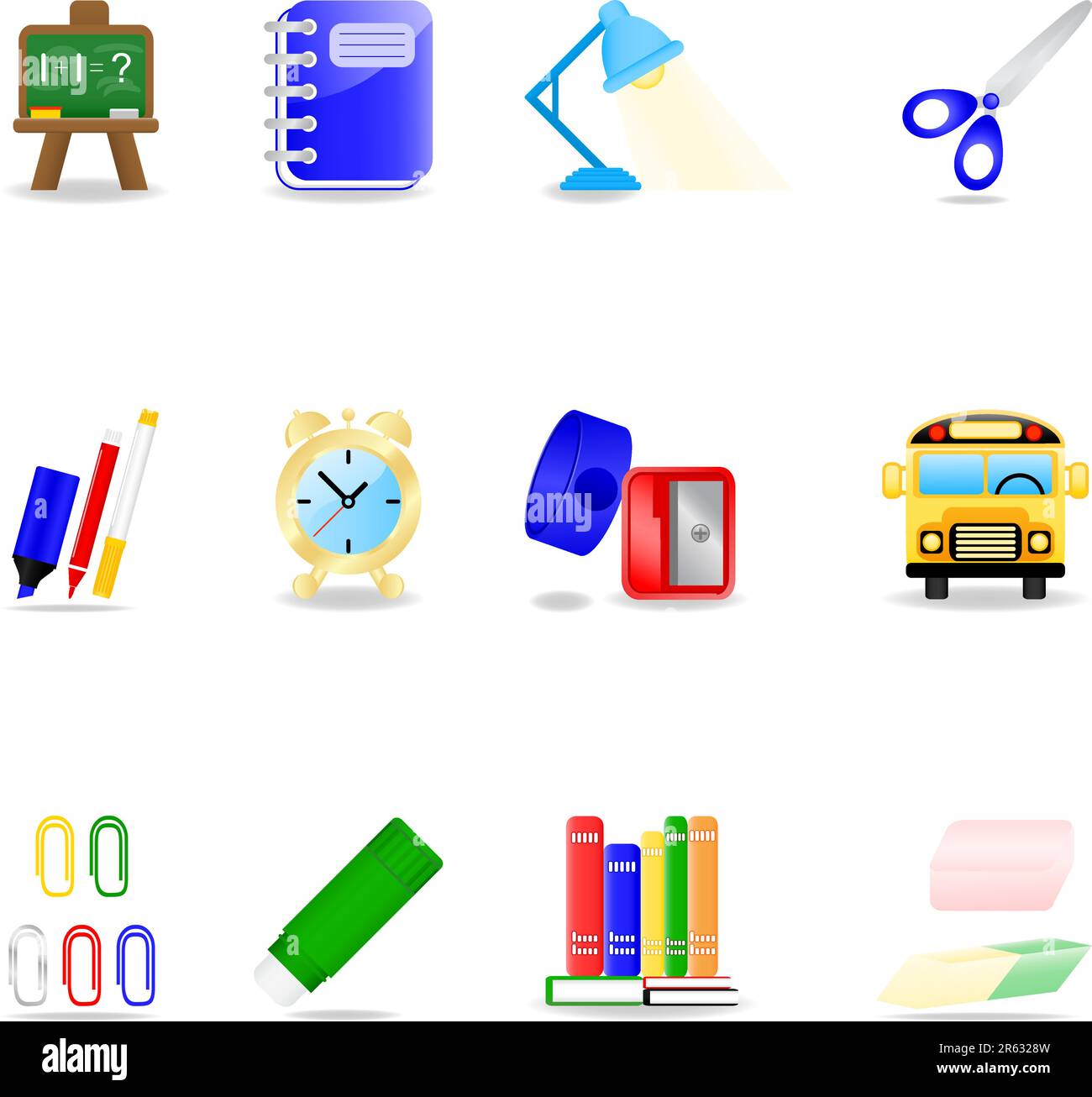 Icon set with school symbols Stock Vector Image & Art - Alamy