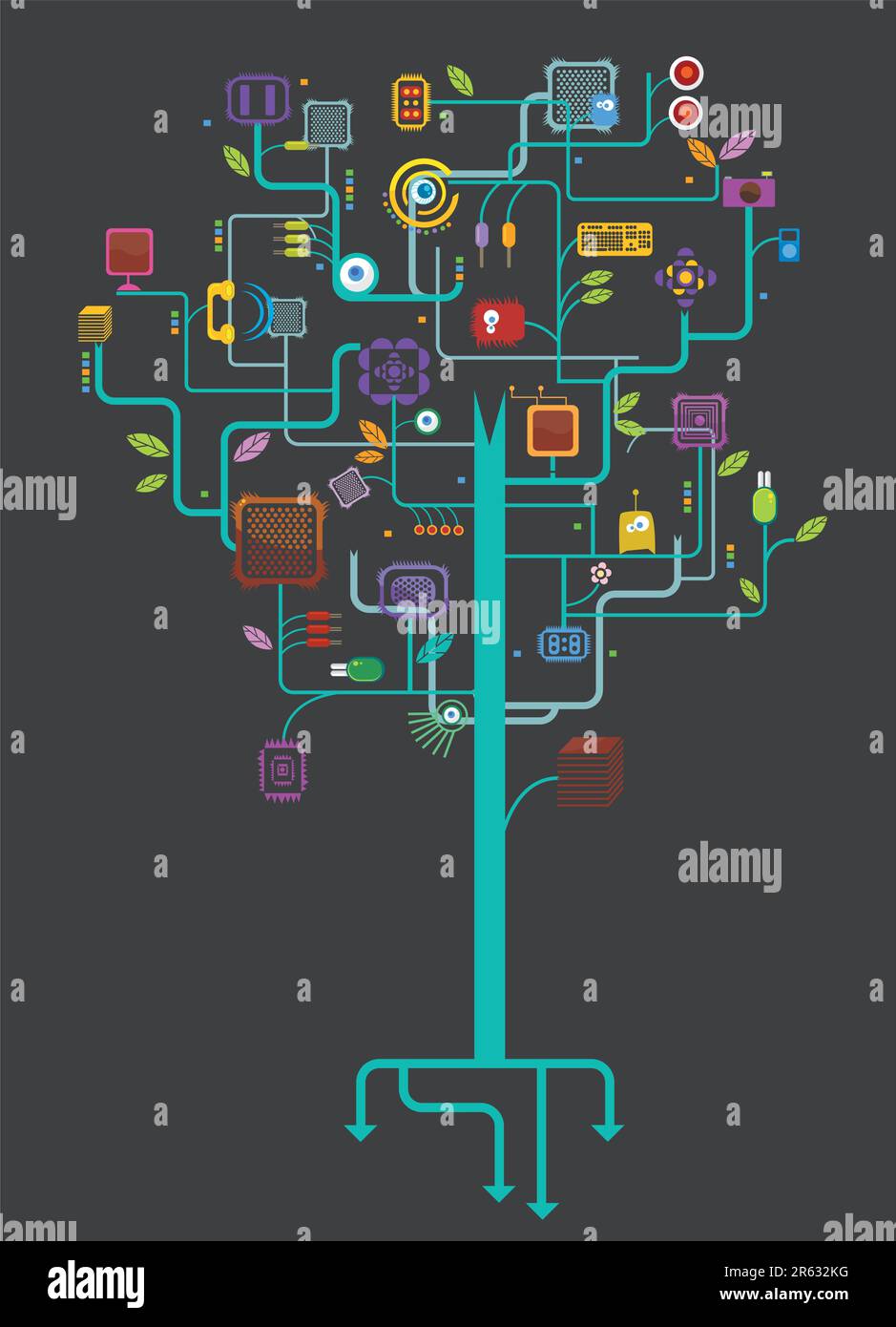 Creative Electronic Component Tree Stock Vector Image And Art Alamy