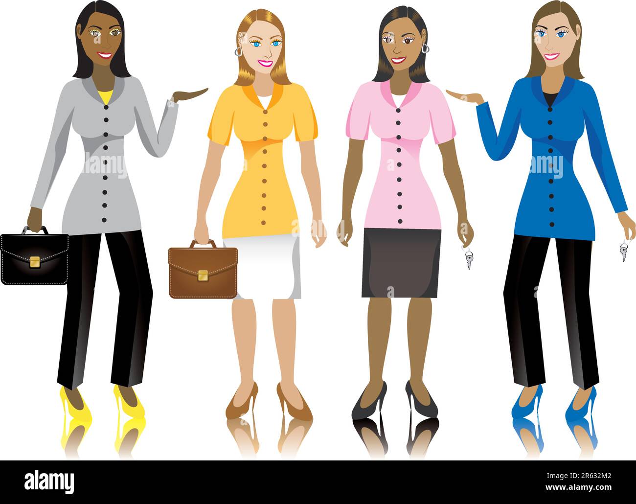 Career business women in suits. Vector Illustration Stock Vector Image ...