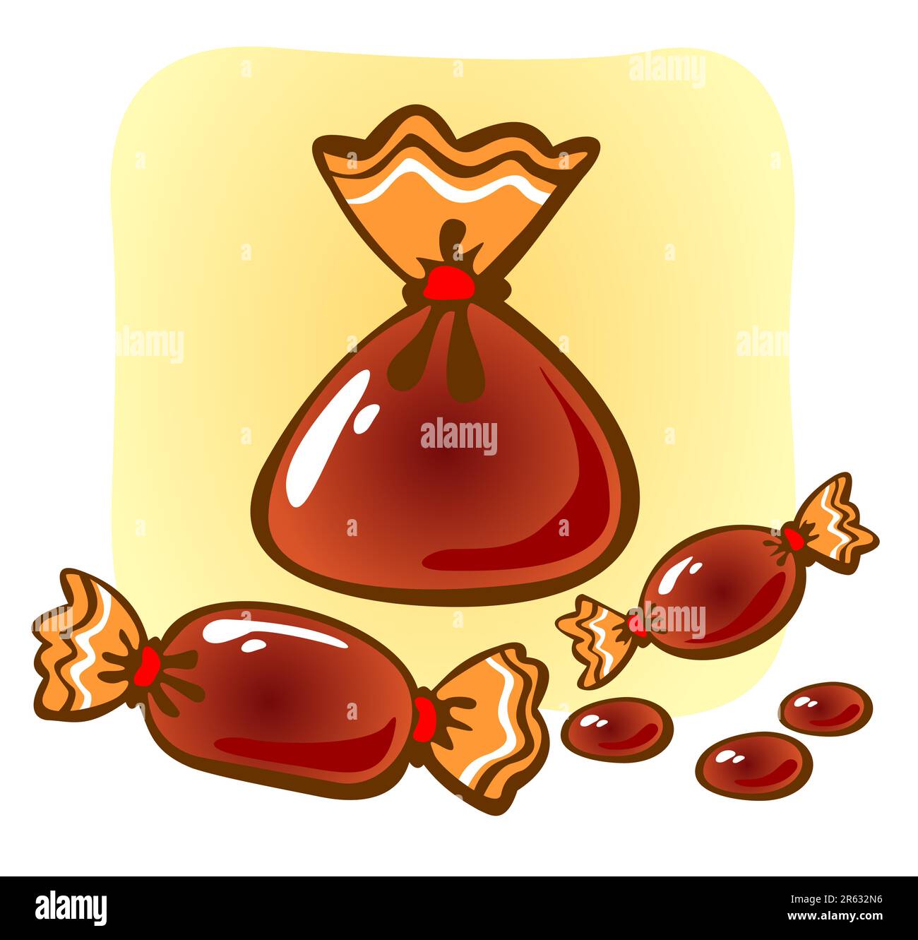 Sweet candies on color Stock Vector Images - Alamy