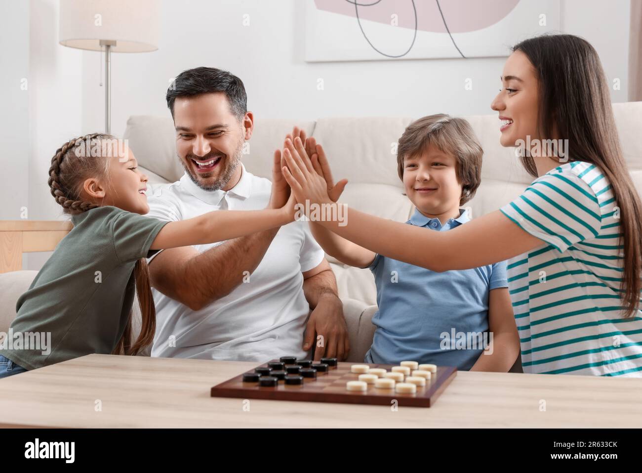Five children and parents hi-res stock photography and images - Alamy