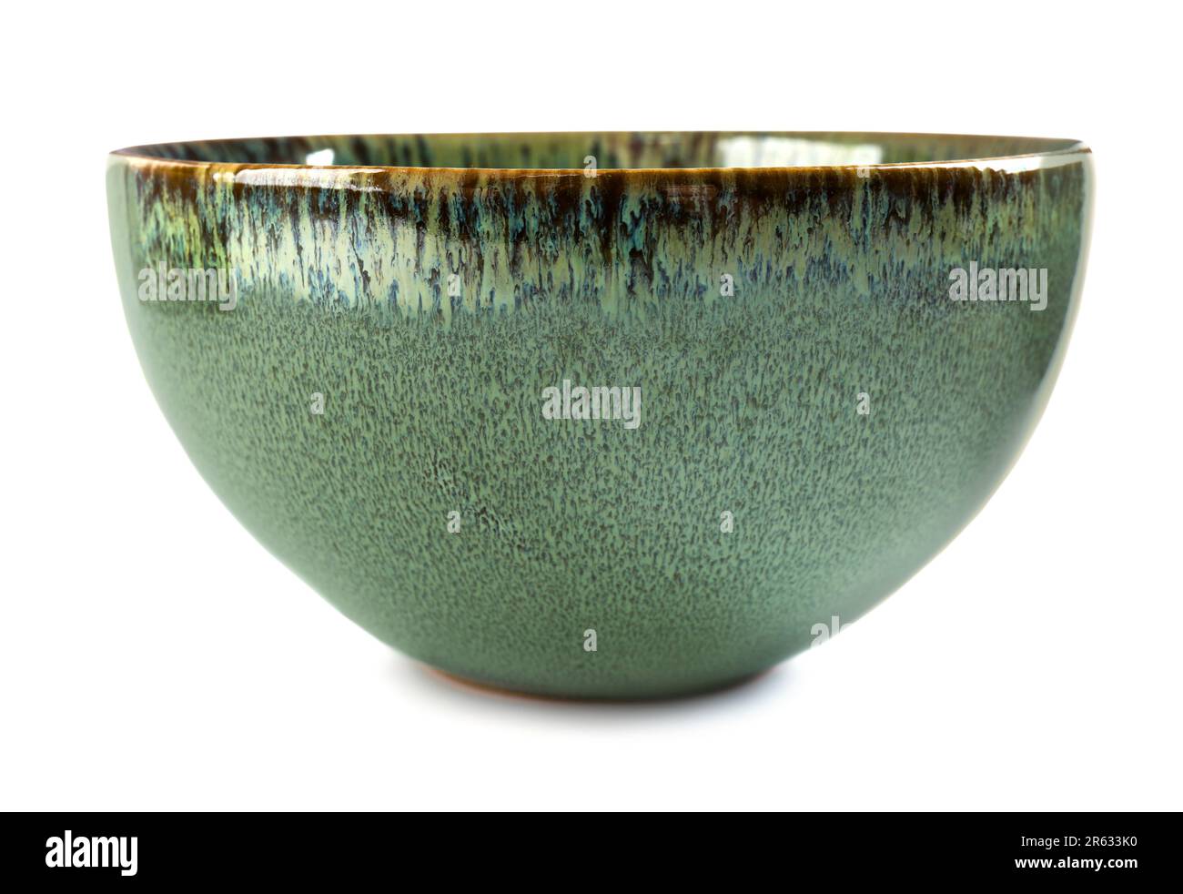 Stylish empty ceramic bowl isolated on white Stock Photo - Alamy