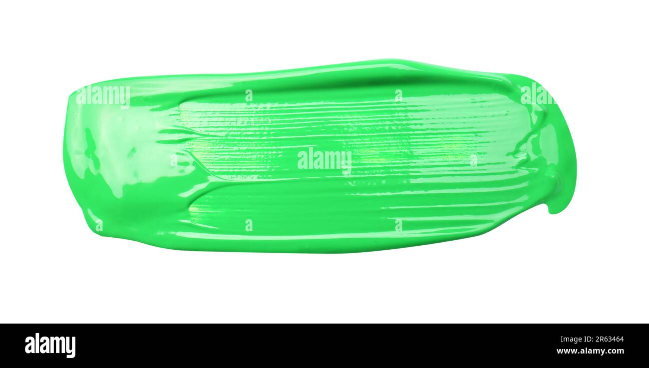 Smear of green paint on white background Stock Photo - Alamy