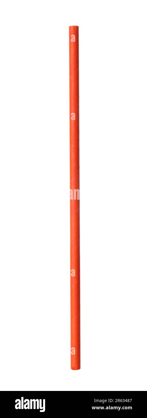 Orange paper cocktail tube isolated on white Stock Photo - Alamy