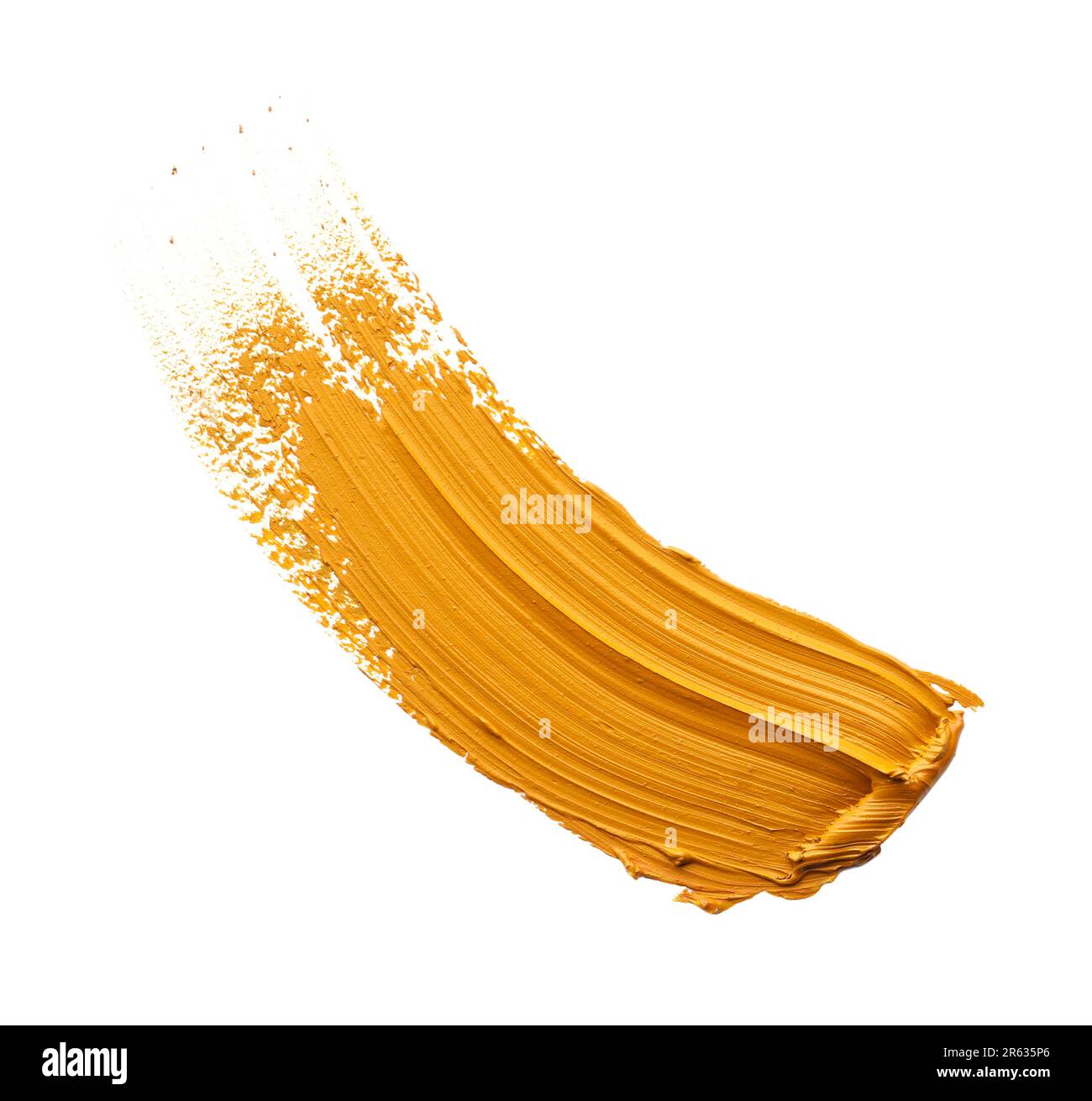 Light brown oil paint stroke on white background, top view Stock Photo ...