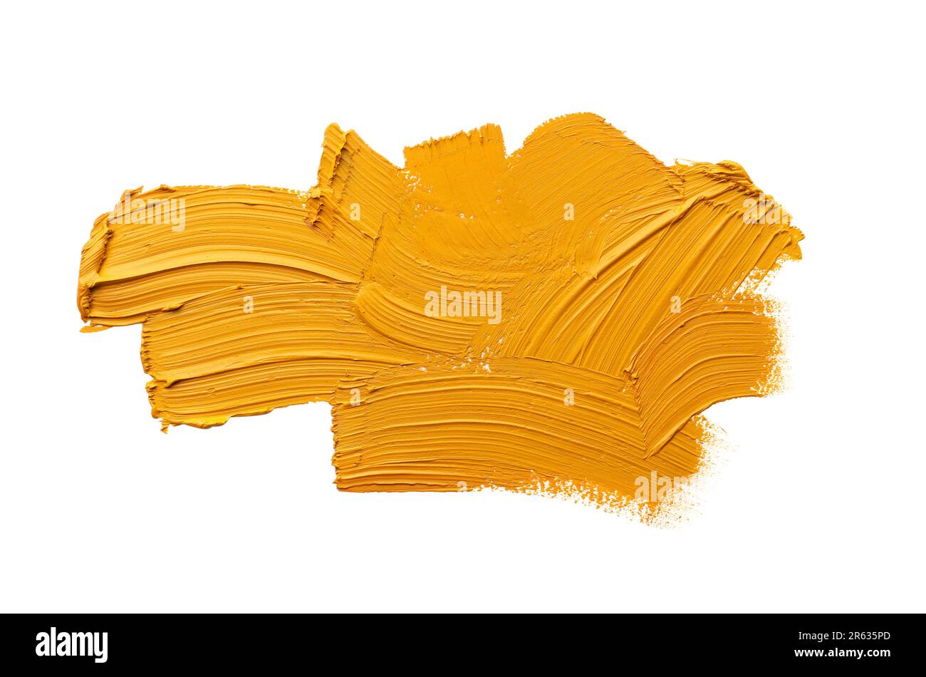Light brown oil paint strokes on white background, top view Stock Photo ...