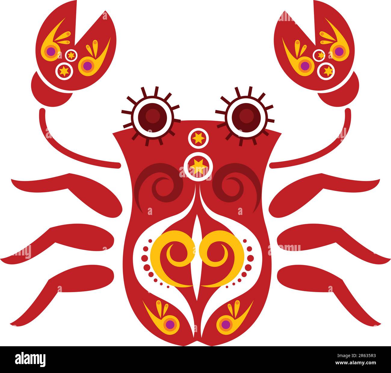 Cartoon style cancer constellation pattern design Stock Vector Image ...