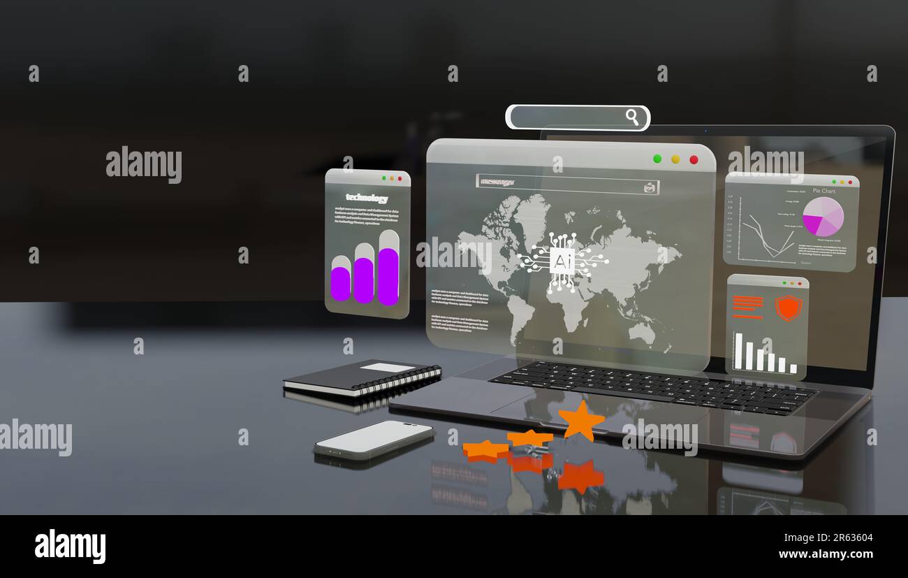 Infographics computer screen hi-res stock photography and images - Alamy