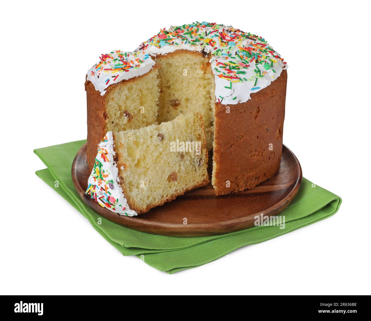 Traditional Easter cake with sprinkles on white background Stock Photo ...