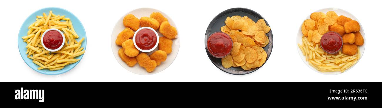 Set different snacks red hi-res stock photography and images - Alamy