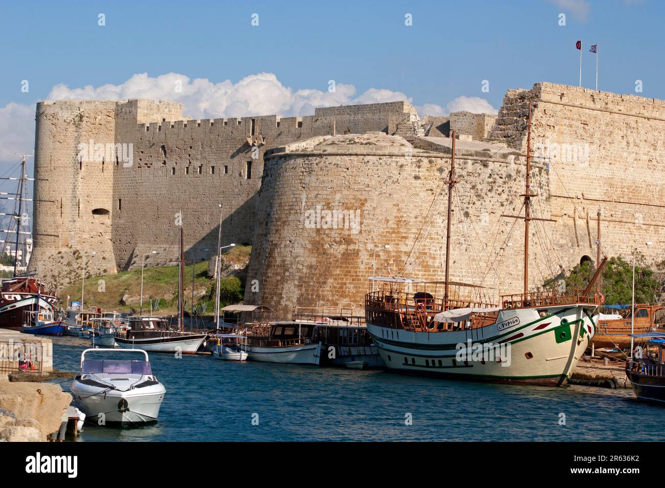 Fortified walls and structure at harbor in Cyprus Stock Photo - Alamy