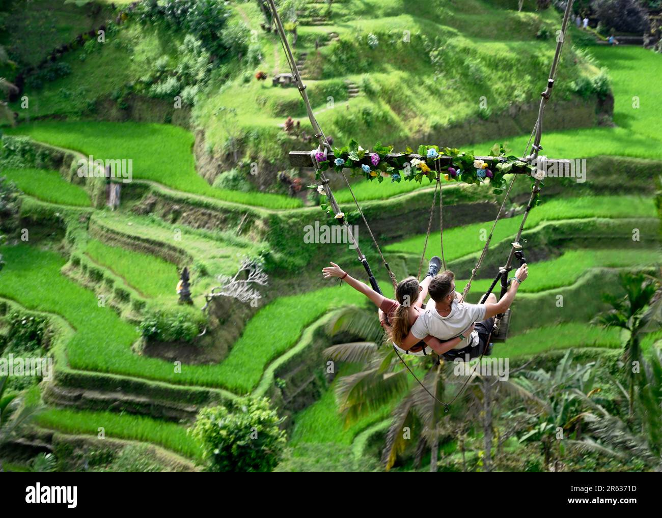 Bali, Indonesia - September 17, 2022; Young couple on the Tegalalang ...
