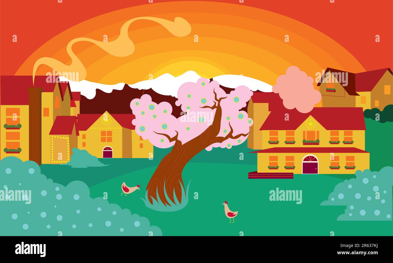 Residential area sceenry pattern background Stock Vector Image & Art ...