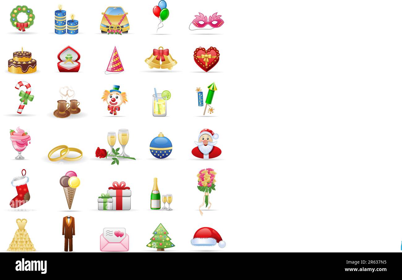 Holidays icon set Stock Vector Image & Art - Alamy