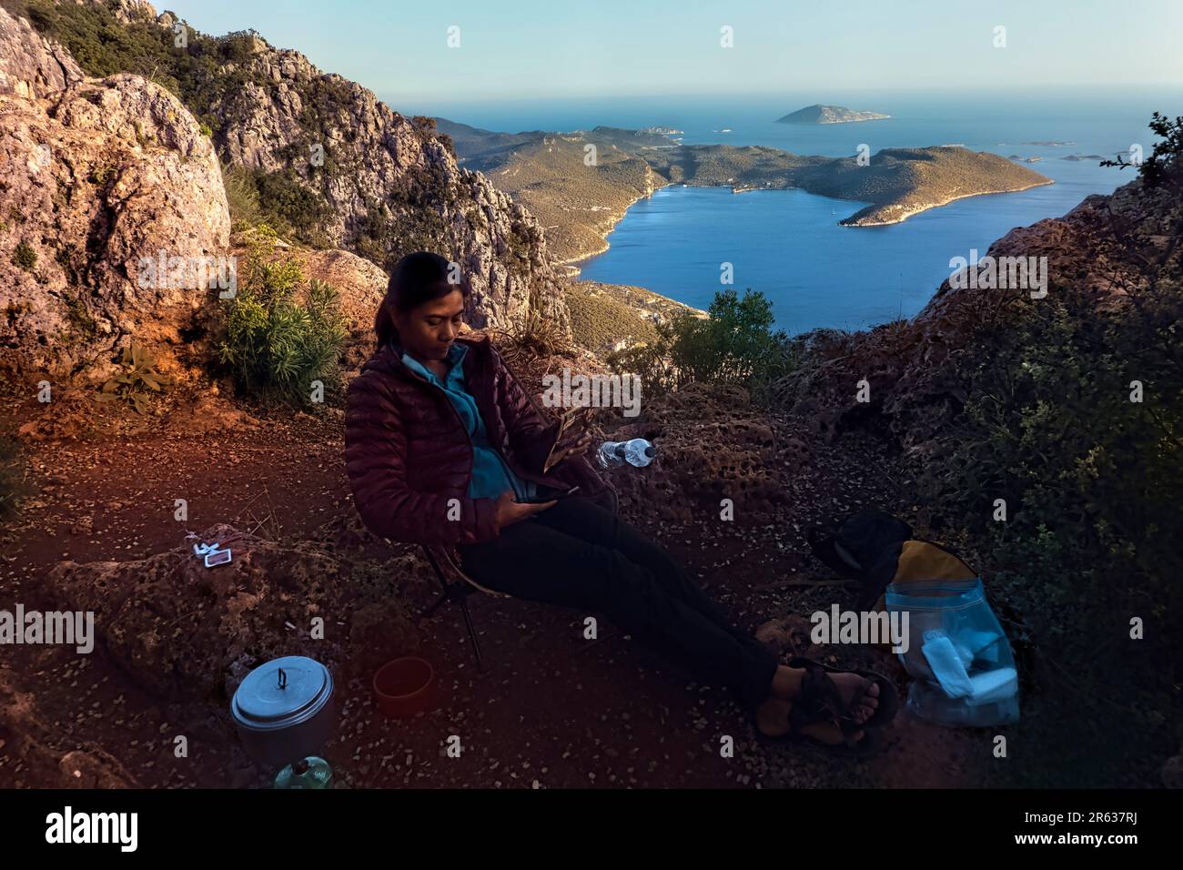 Camp on the cliffs above Kaş, Lycian Way, Kaş, Turkey Stock Photo - Alamy