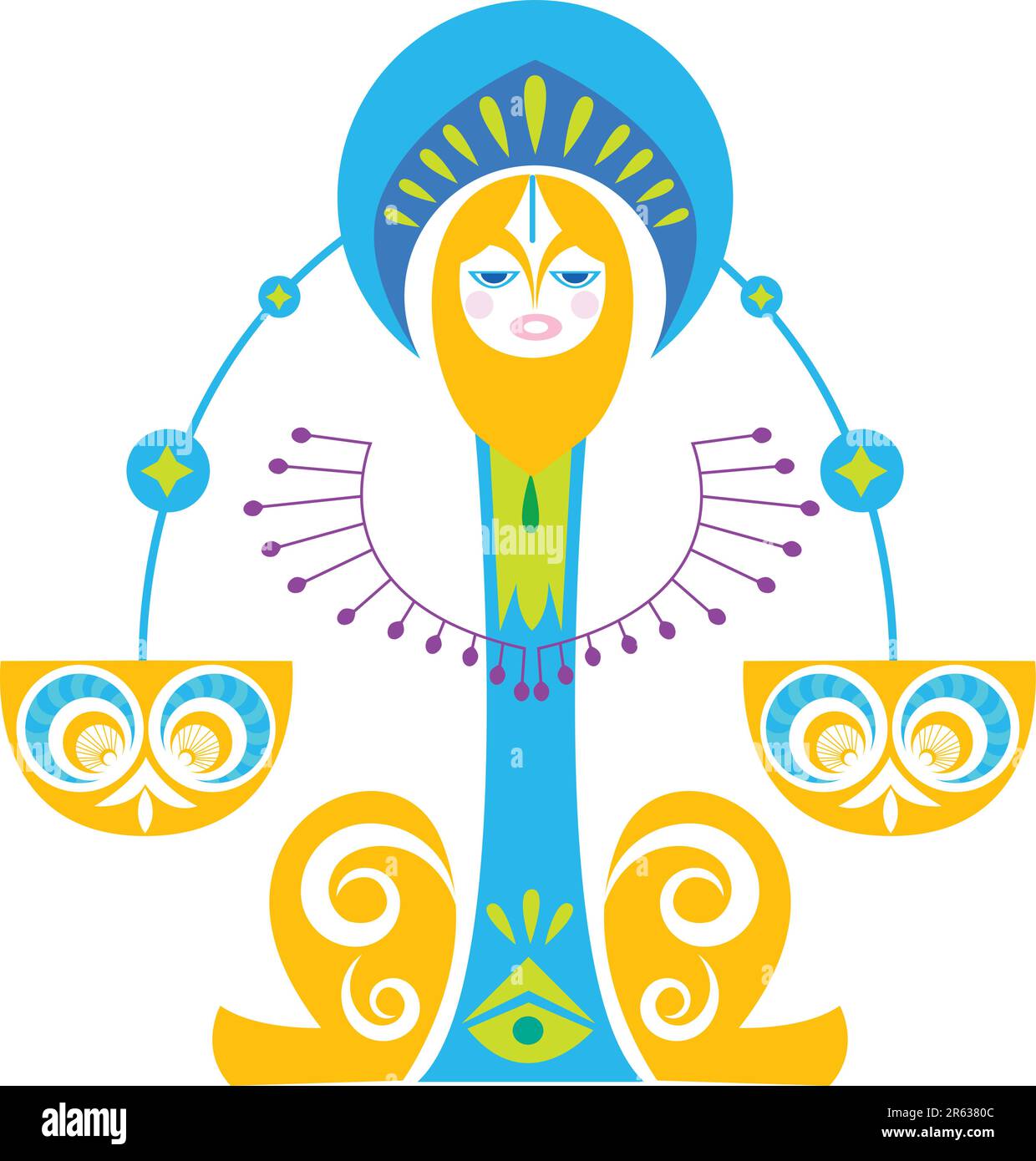 Cartoon style libra constellation pattern design Stock Vector Image ...