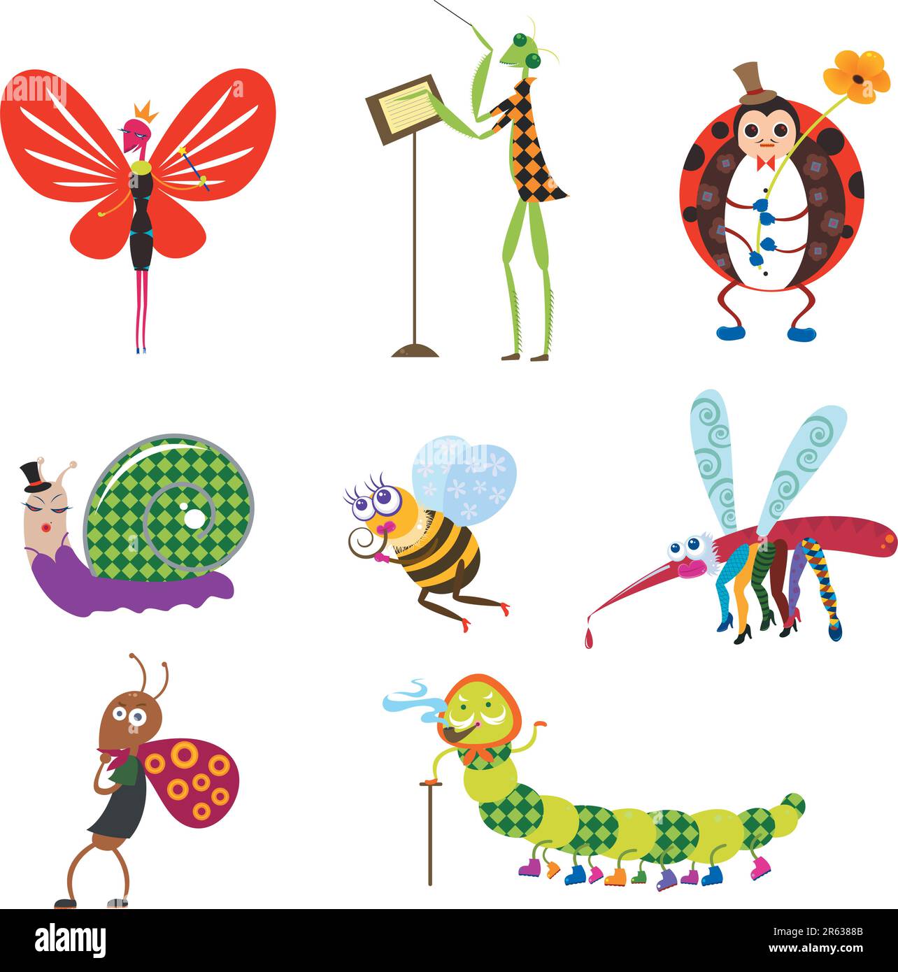 Cartoon style creature icons pattern design Stock Vector Image & Art ...
