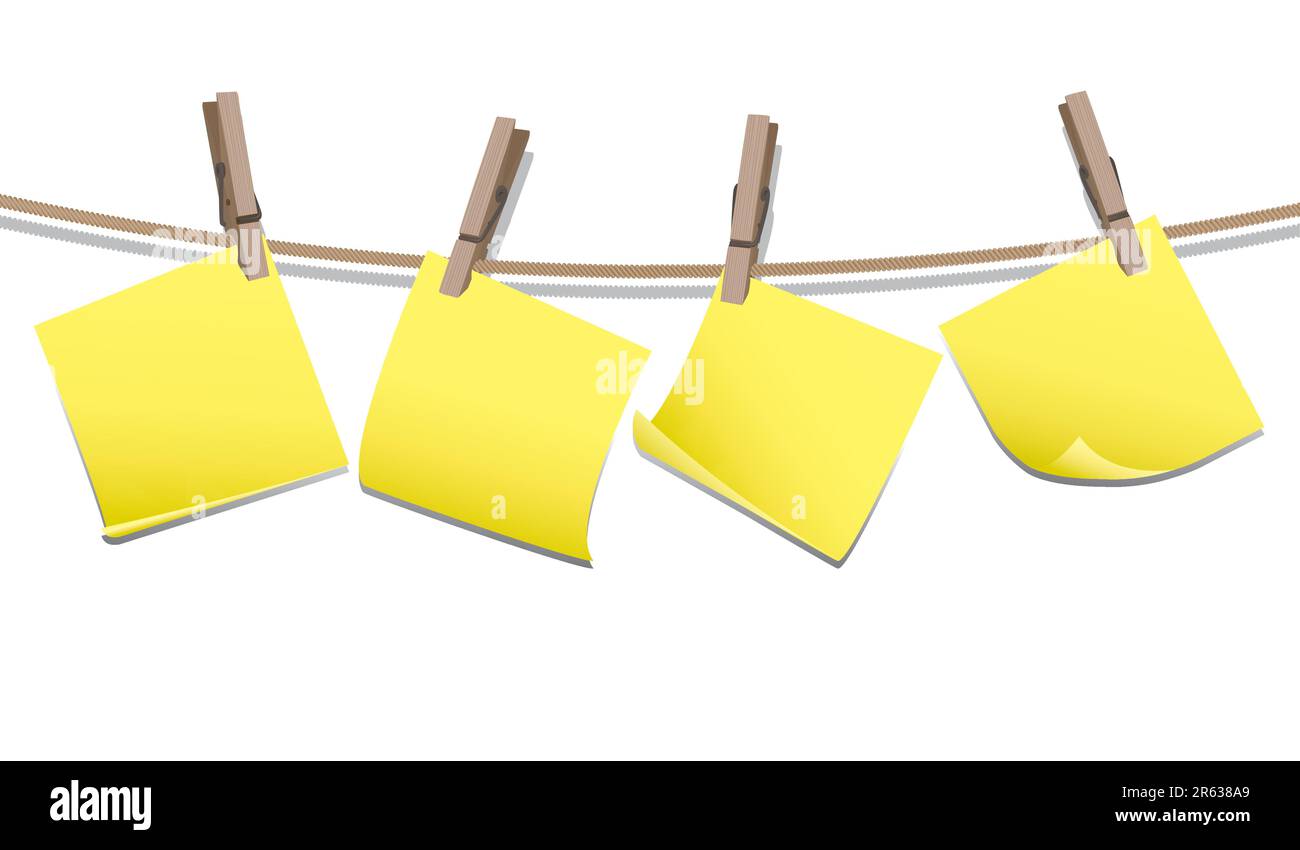 Clothes line with memo notes. Please check my portfolio for more ...