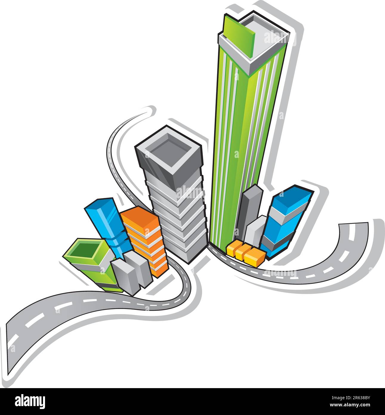 3d effect city buildings pattern design background Stock Vector Image ...