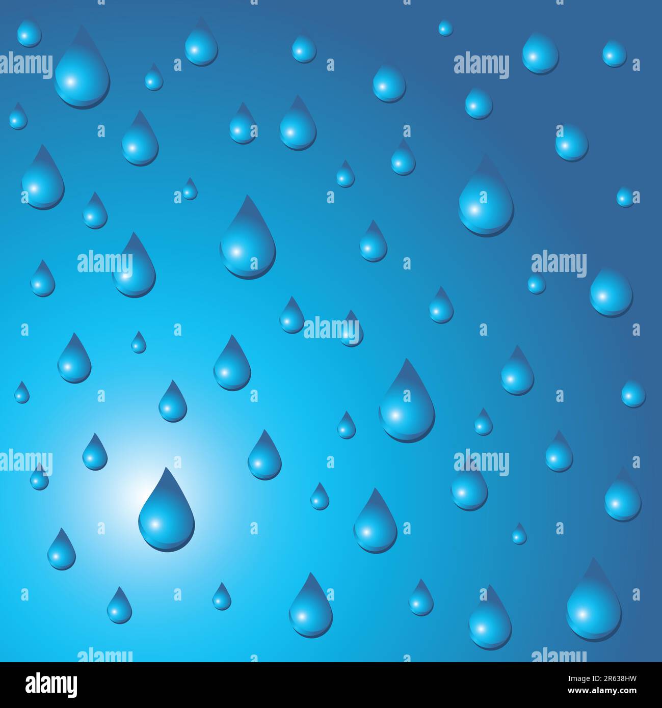 Water drops pattern over gradient blue glass background Stock Vector ...