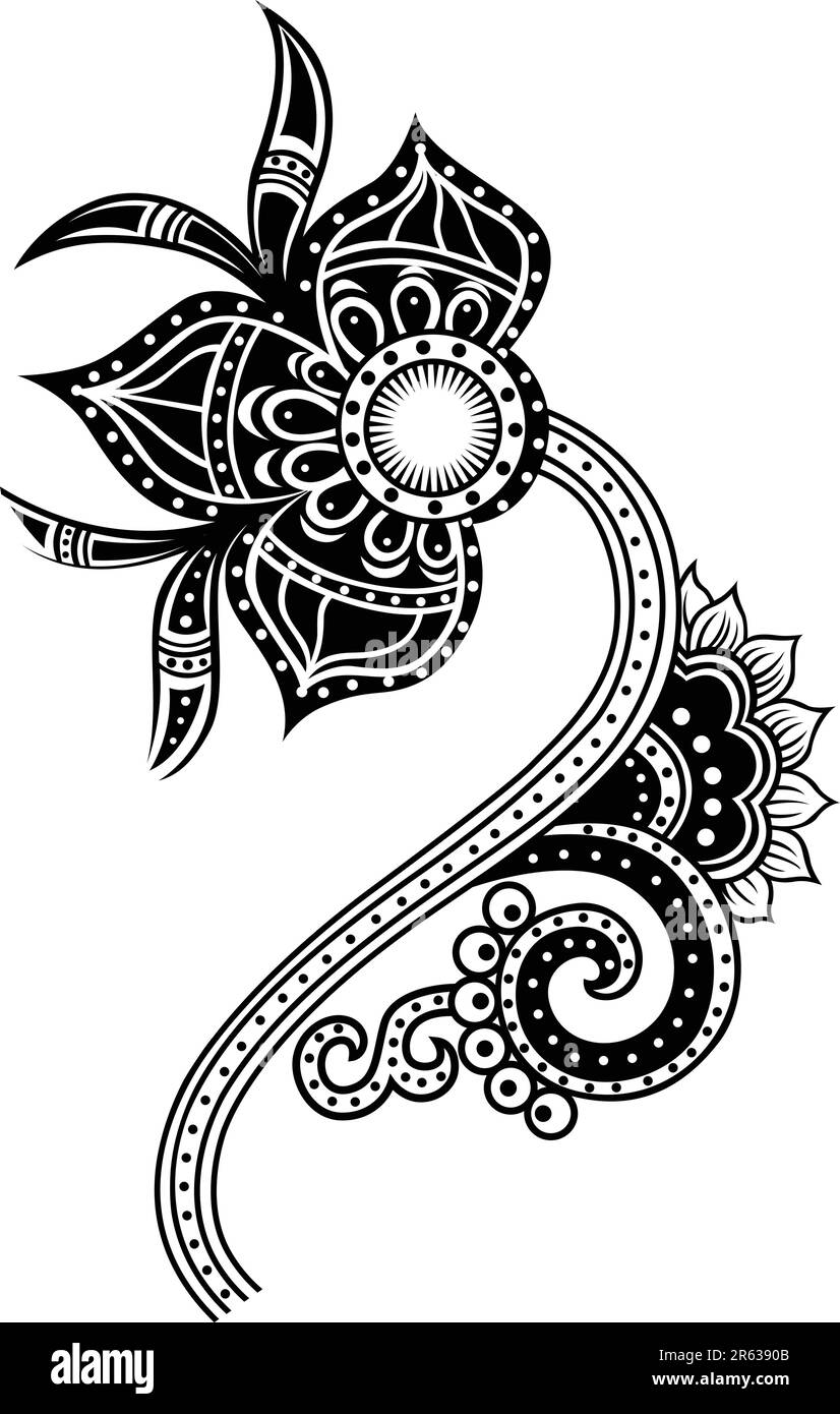 tribal paisley flower illustration Stock Vector Image & Art - Alamy