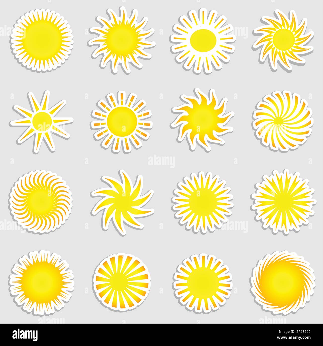 Collection of various sun shape stickers Stock Vector Image & Art - Alamy