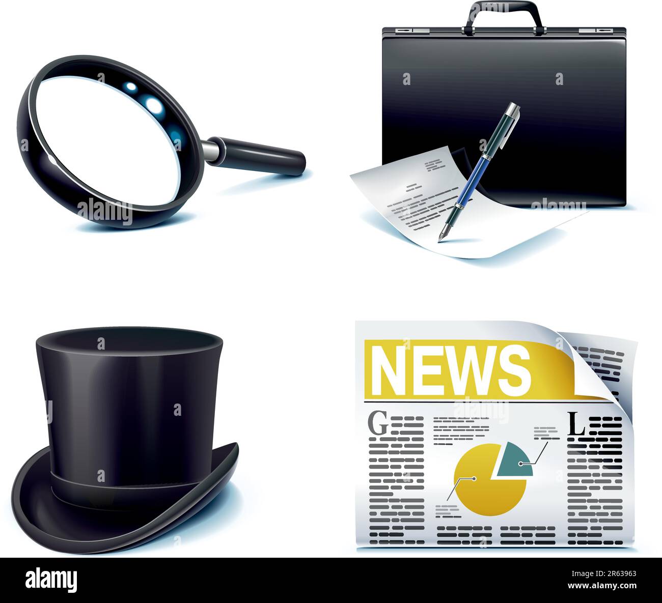 Set of business and office work related icons Stock Vector Image & Art ...