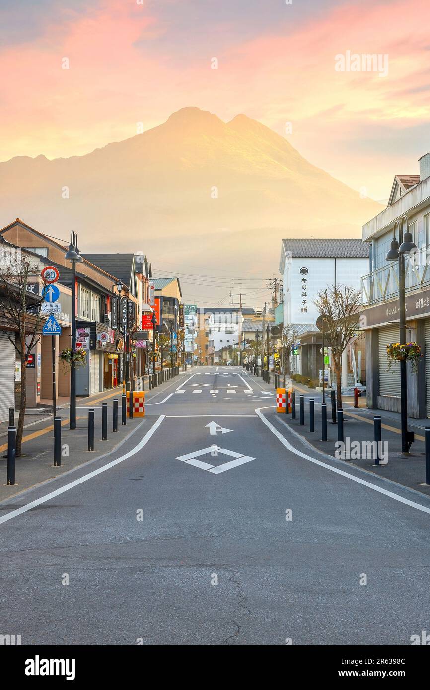Yufuin, Japan - Nov 27 2022: Yufuin is a popular hot spring resort just ...