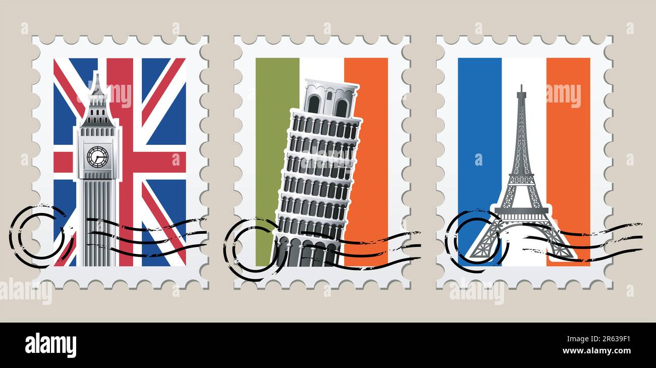 Three stamps placed Stock Vector Images - Alamy