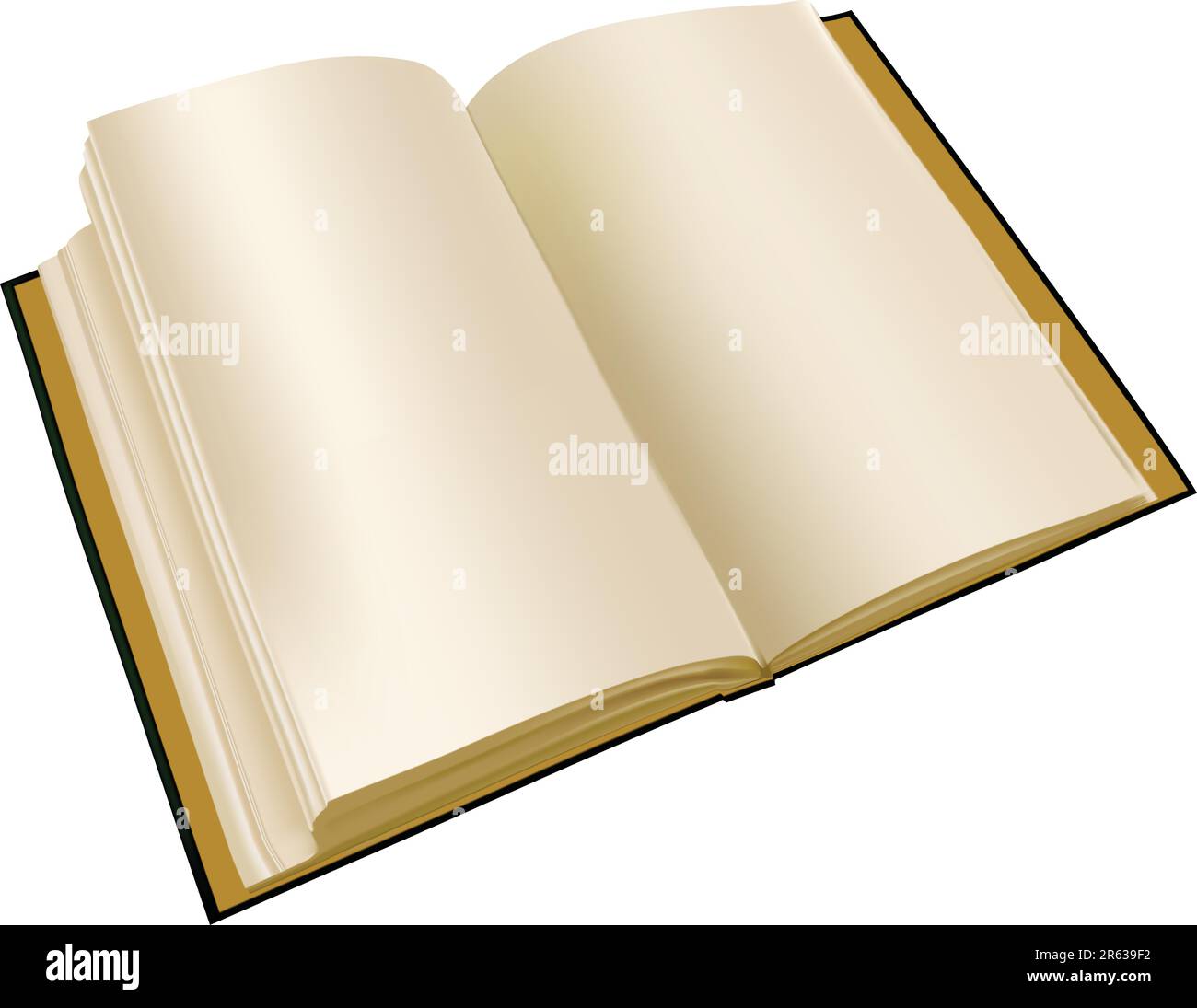 Old open book with blank pages Stock Vector Images - Alamy
