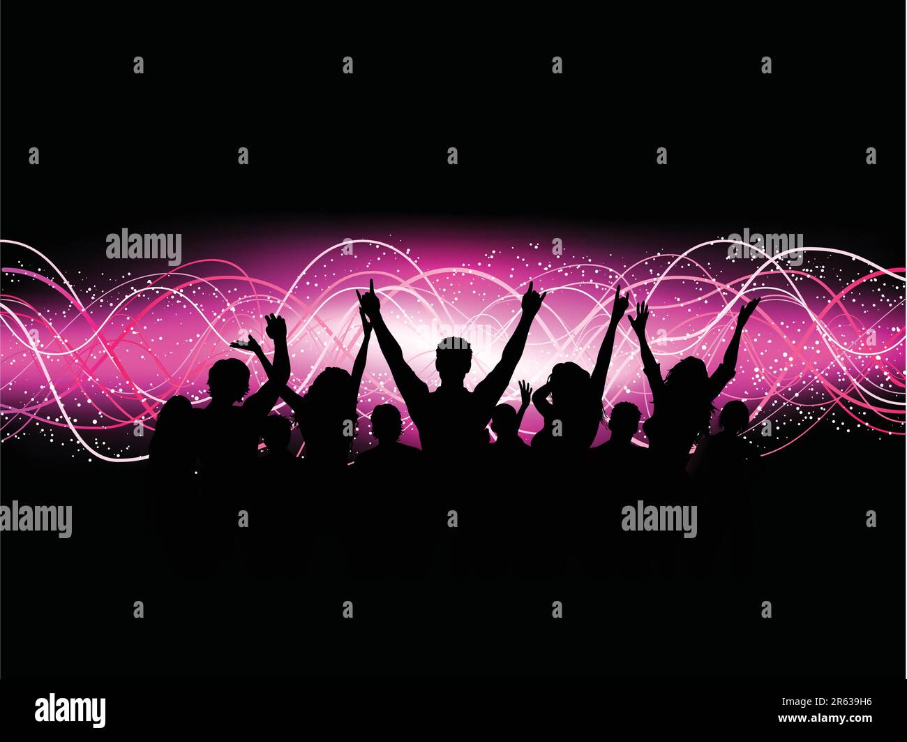 Silhouette of an excited crowd on an abstract background Stock Vector ...