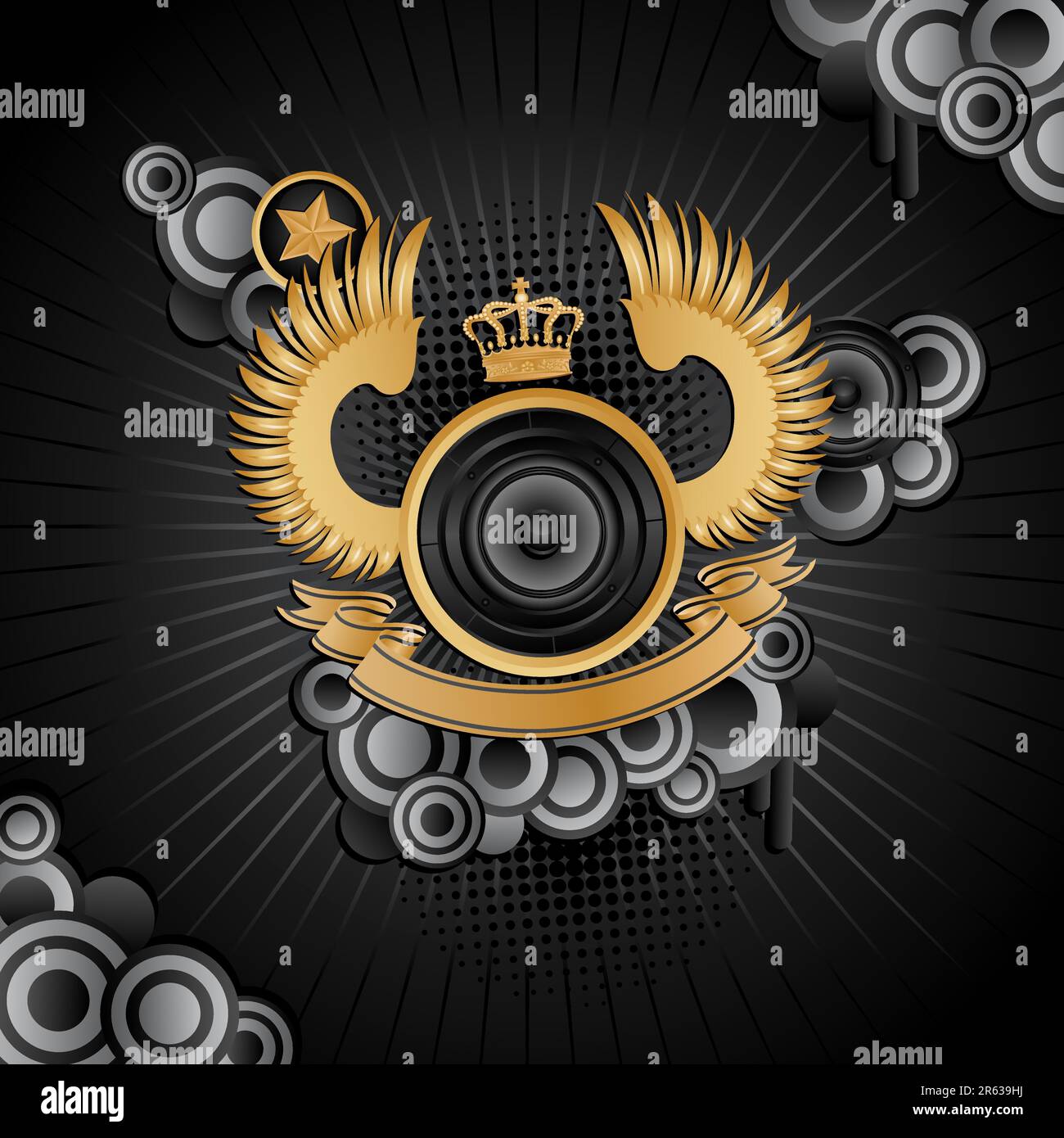 Gold glitter symbol music Stock Vector Images - Alamy