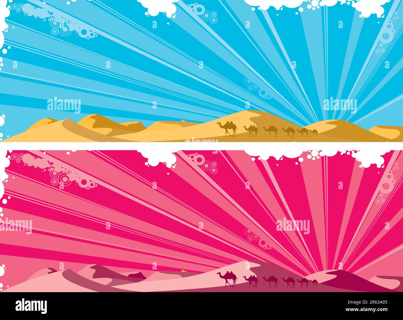 Two color desert banner background Stock Vector Image & Art - Alamy