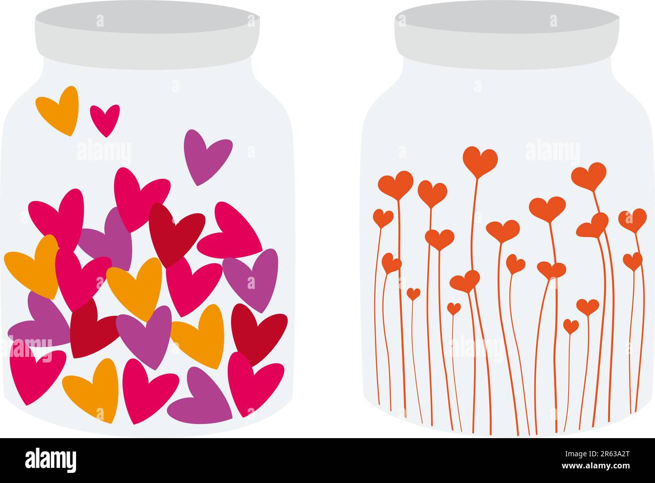 Glass jar hearts love Stock Vector Images - Alamy