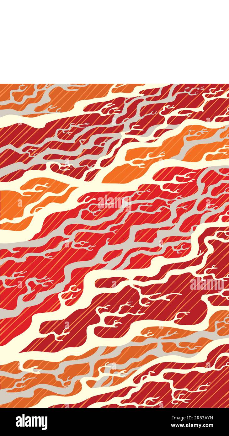 Vector pattern including ethnic Japan motif with multicolored typical ...