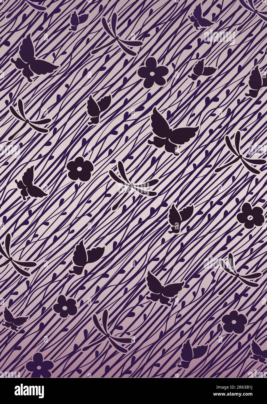 Vector pattern including ethnic Japan motif with multicolored typical ...