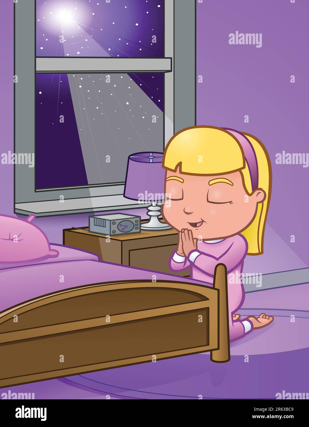Child praying bedtime Stock Vector Images - Alamy