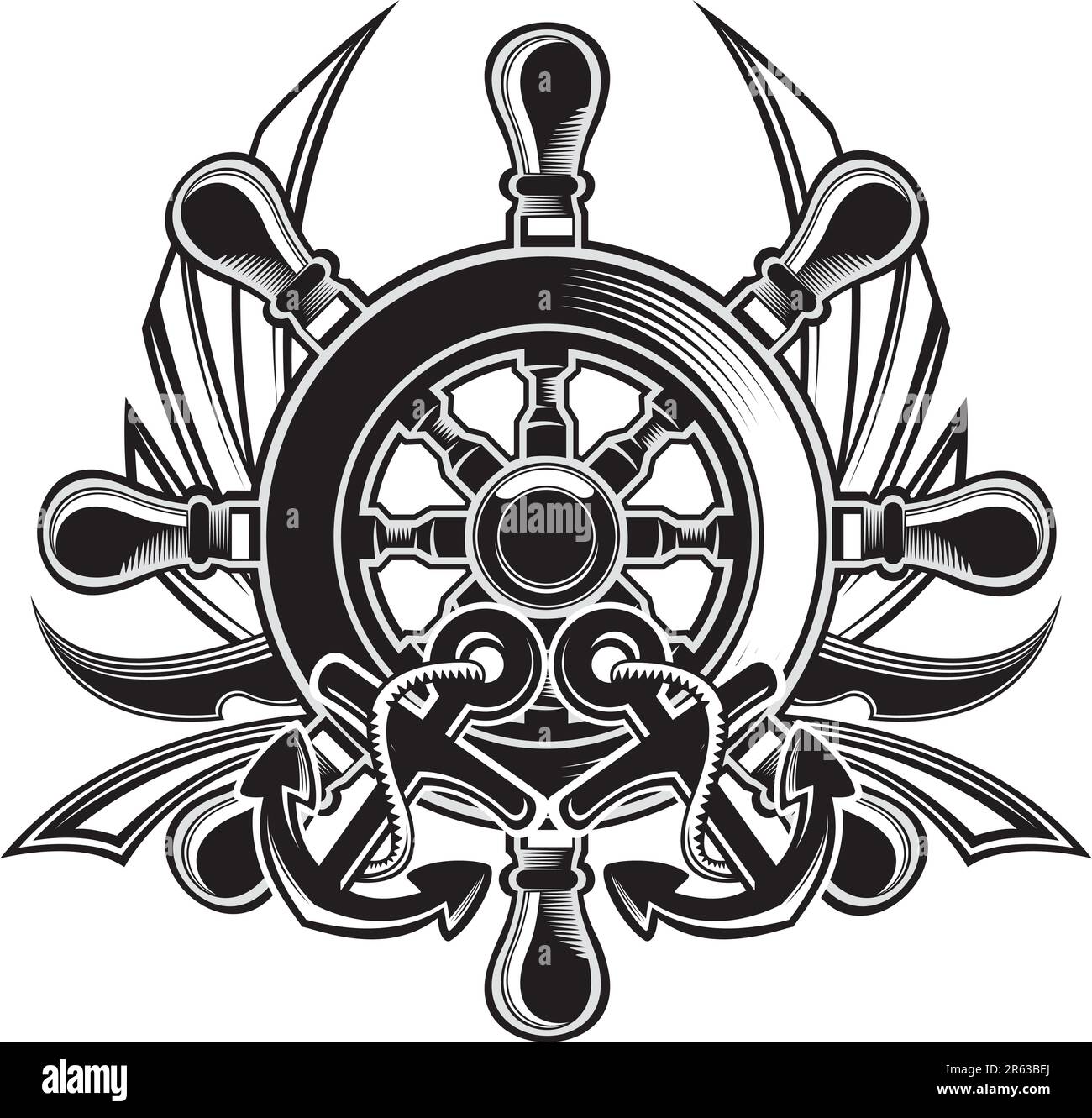 ship steering wheel Stock Vector Image & Art - Alamy