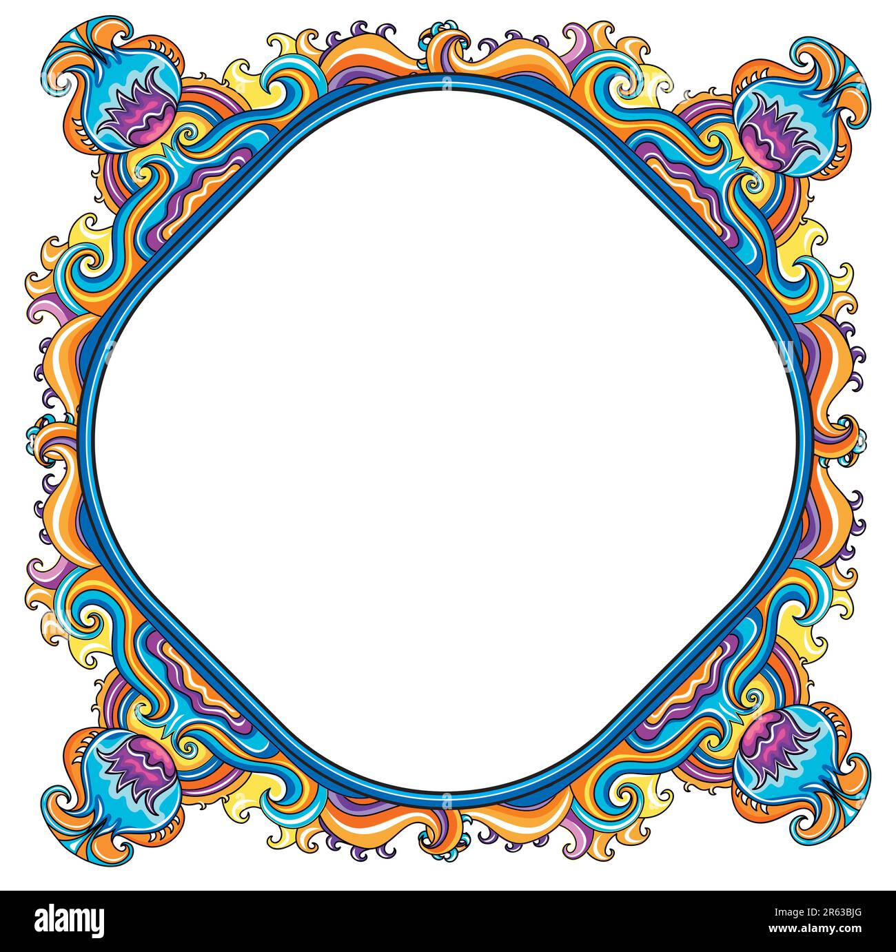 Abstract floral framework with space for your text Stock Vector Image ...