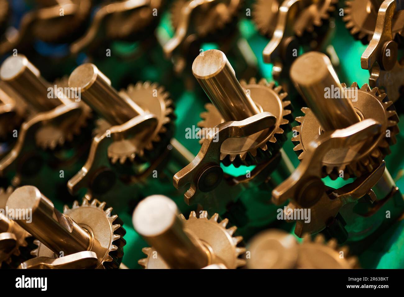 Gear shafts for automobile engine gearbox in production shop Stock ...