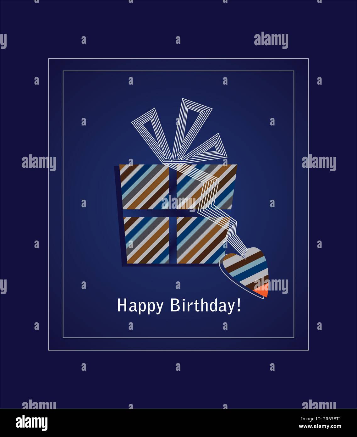 Blue happy birthday card vector illustration Stock Vector Image & Art ...
