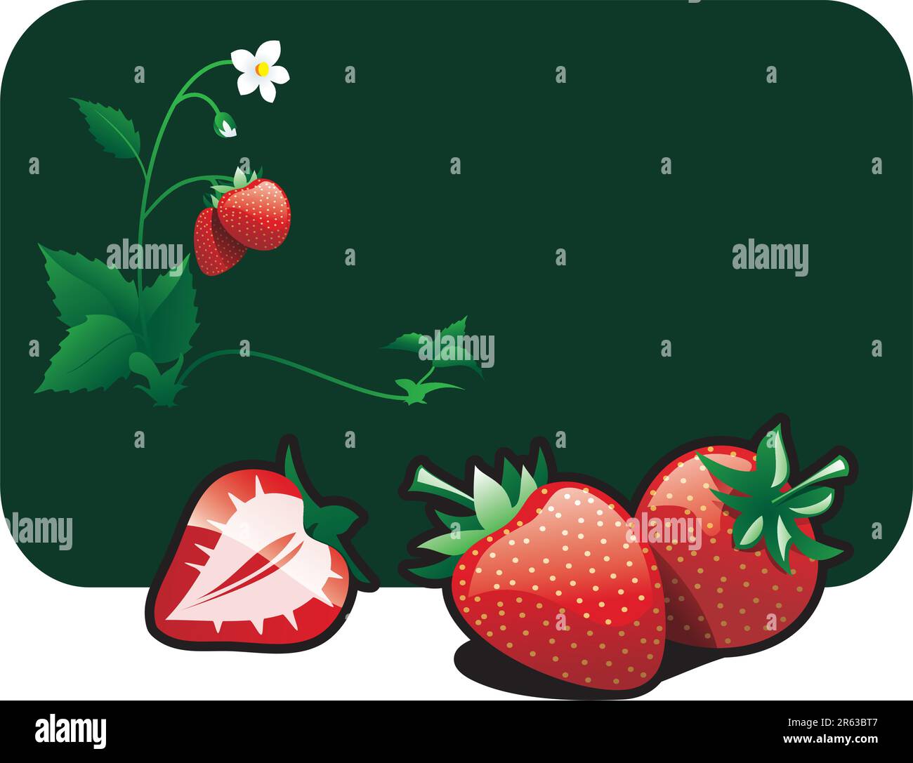 Vector color illustration of a strawberries Stock Vector Image & Art ...