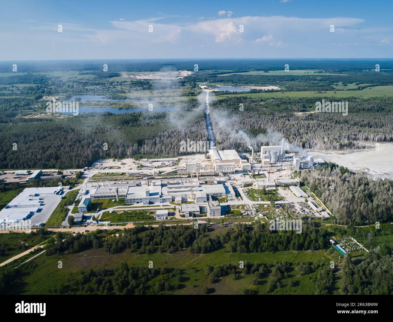 Plant of concrete foam blocks and limestone manufacture Stock Photo - Alamy
