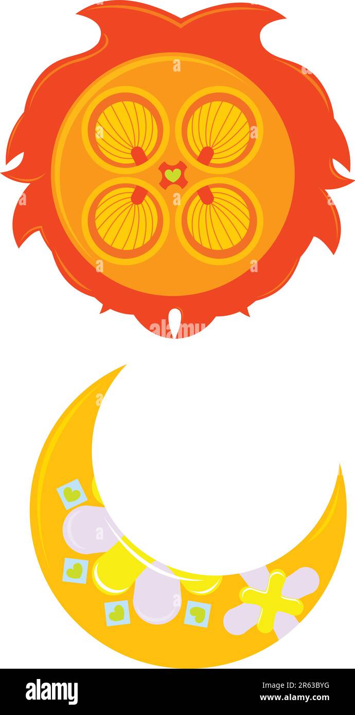 Cartoon style sun and moon pattern design Stock Vector Image & Art - Alamy