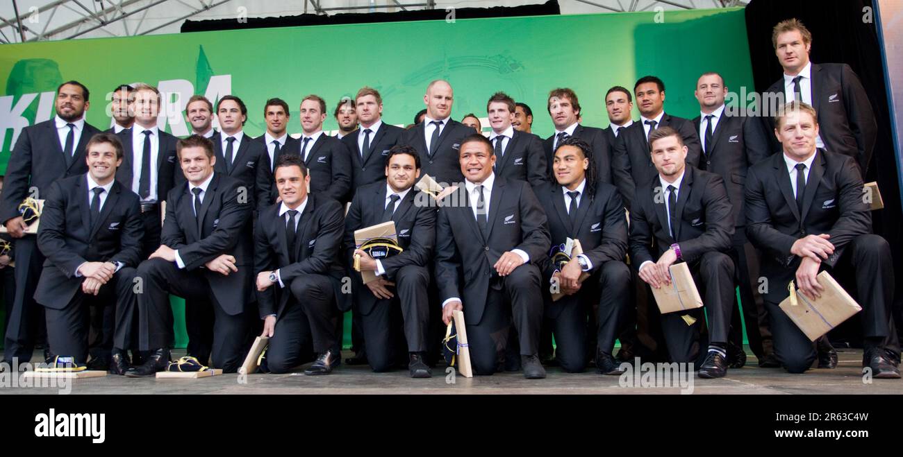 The team pose for a photograph at the official welcome for the New ...