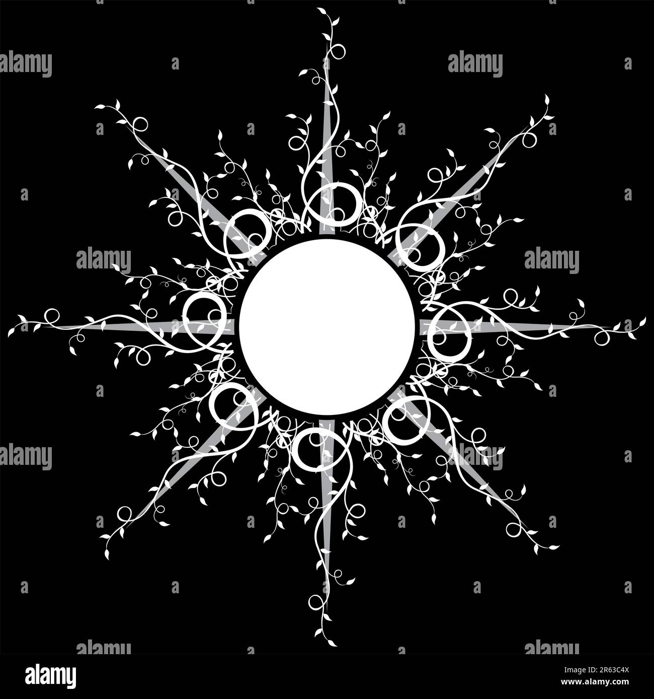 ilustration of circle frame with plants Stock Vector Image & Art - Alamy