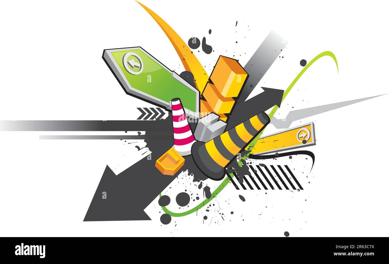 Funky traffic elements pattern design Stock Vector Image & Art - Alamy