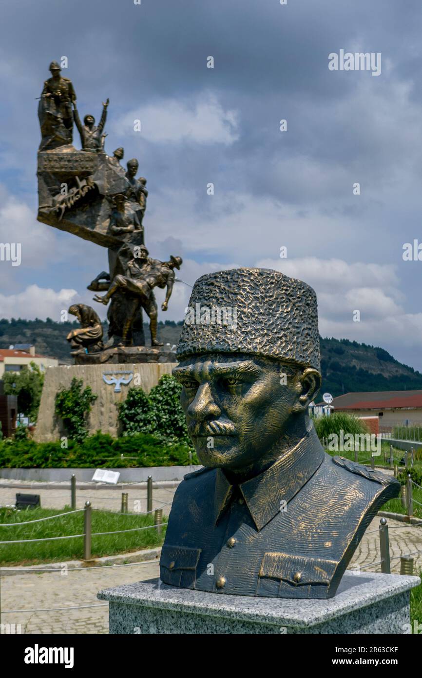 The bust of Ottoman World War One hero Mustafa Kemal Ataturk in ...